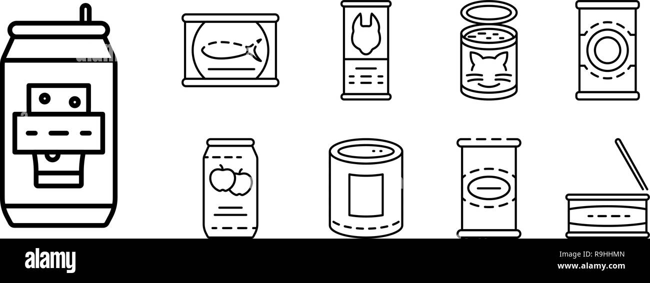 Tin can icon set, outline style Stock Vector Image & Art - Alamy Tin can icon set, outline style Stock Vector Image & Art - Alamy