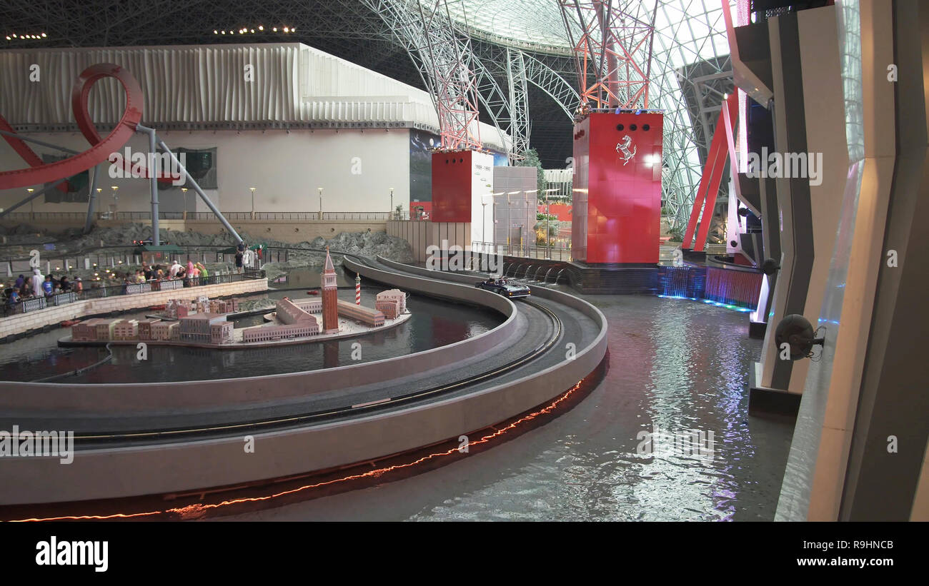 Attraction RC Challenge in the theme park Ferrari World Abu Dhabi Stock ...