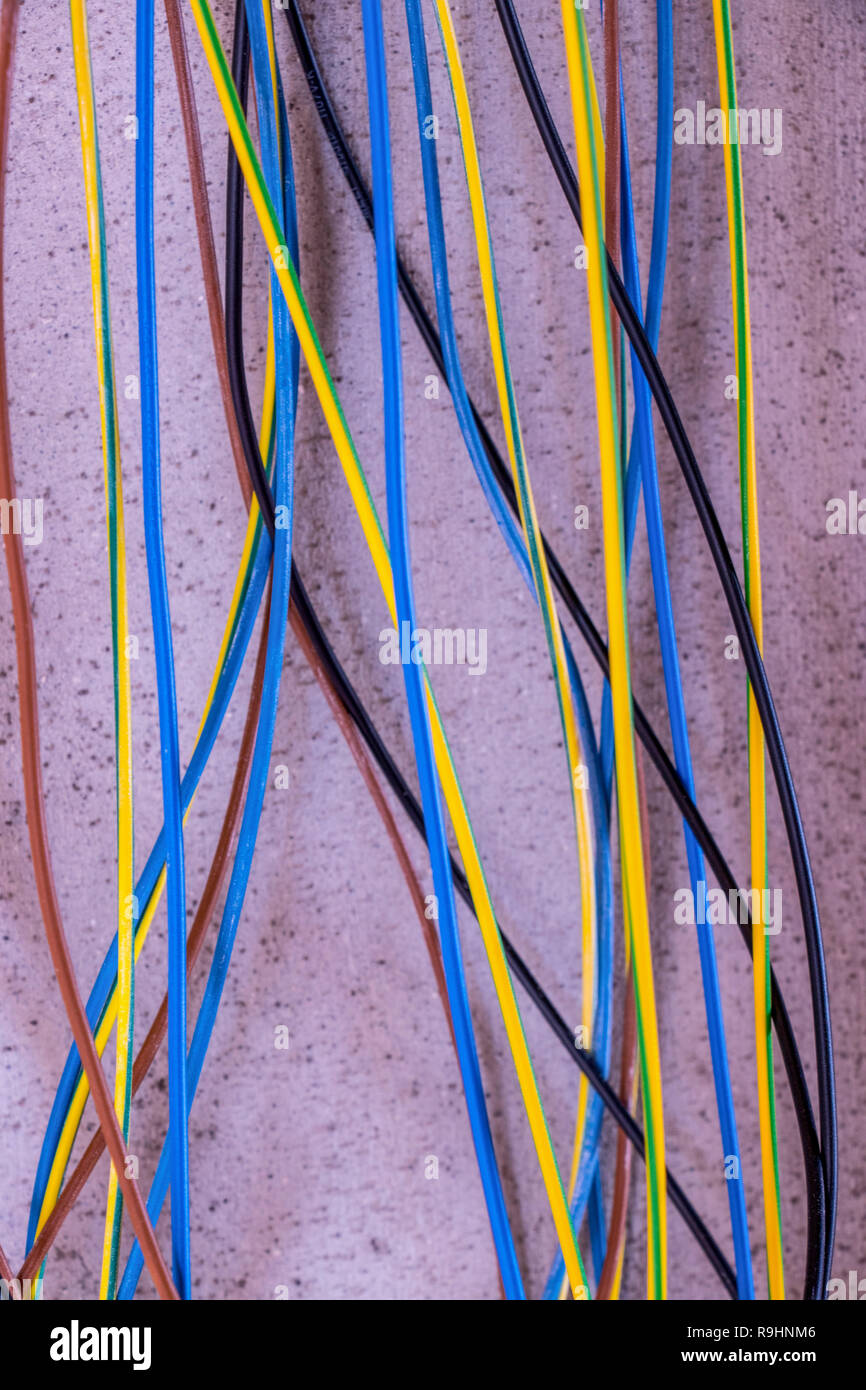 colorful electric cables Stock Photo - Alamy