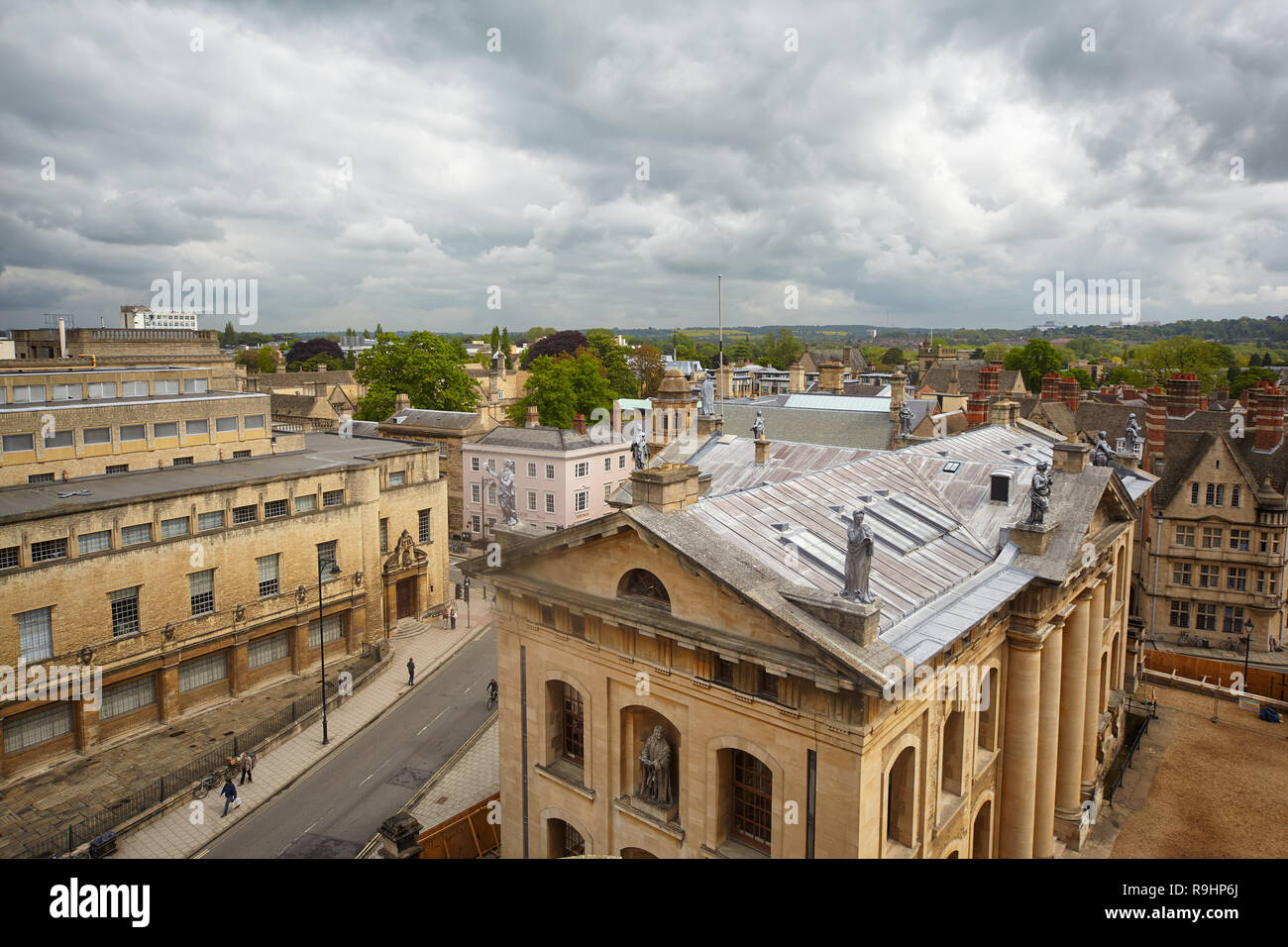 The view from the cupola of Sheldonian Theatre to the roof of Clarendon ...
