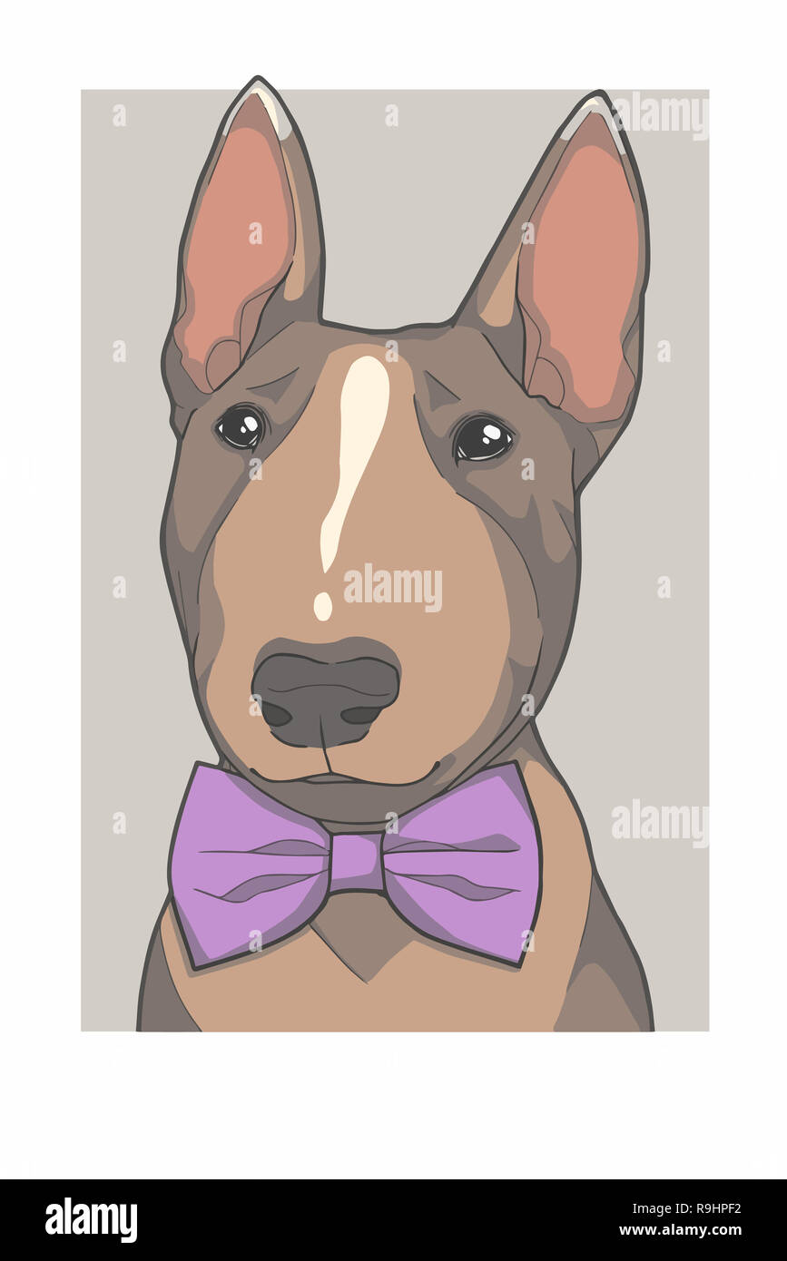 Bull terrier dog cartoon illustration hi-res stock photography and ...
