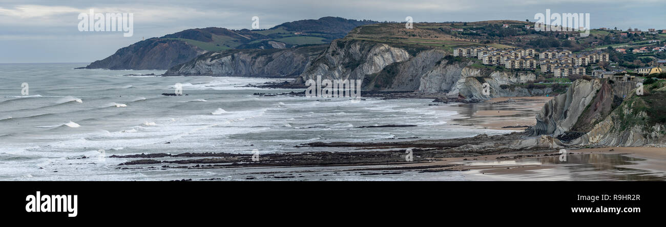 Detail of the coast cliffs in Sopelana, Basque Country Stock Photo - Alamy