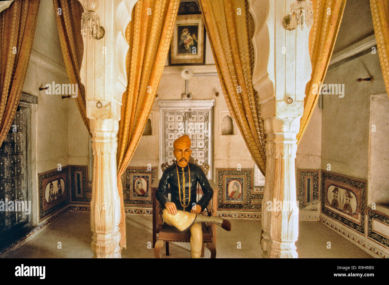 a fine painted room in the Kothari family haveli in Churu, Shekhawati ...