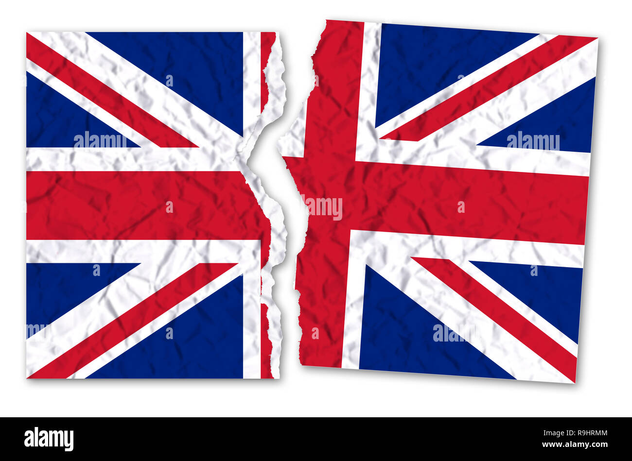 Ripped photo of a british flag - concept image Stock Photo - Alamy