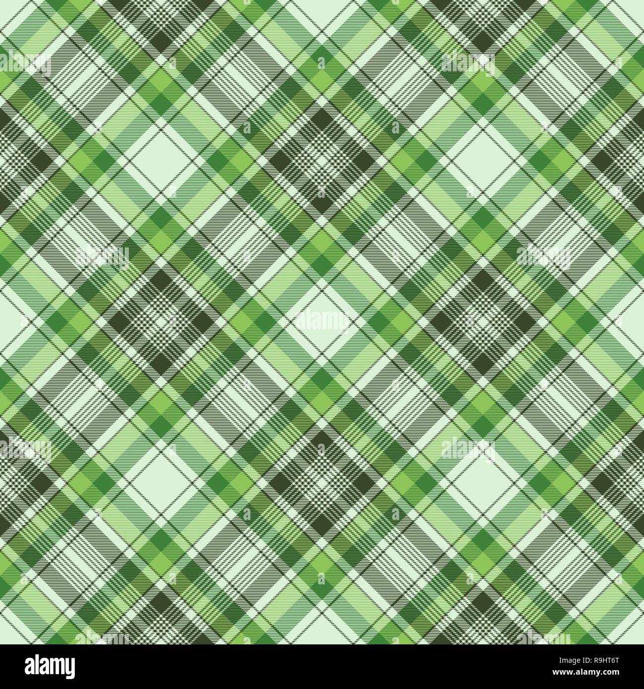 Green ireland check plaid fabric seamless pattern. Vector illustration ...