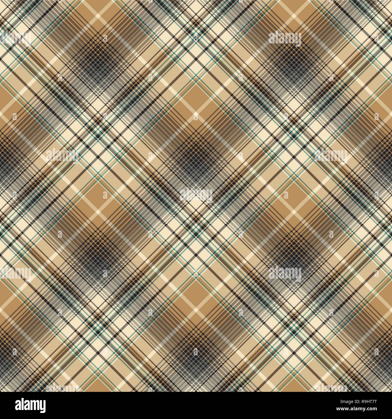 Beige abstract plaid seamless pattern. Vector illustration Stock Vector ...