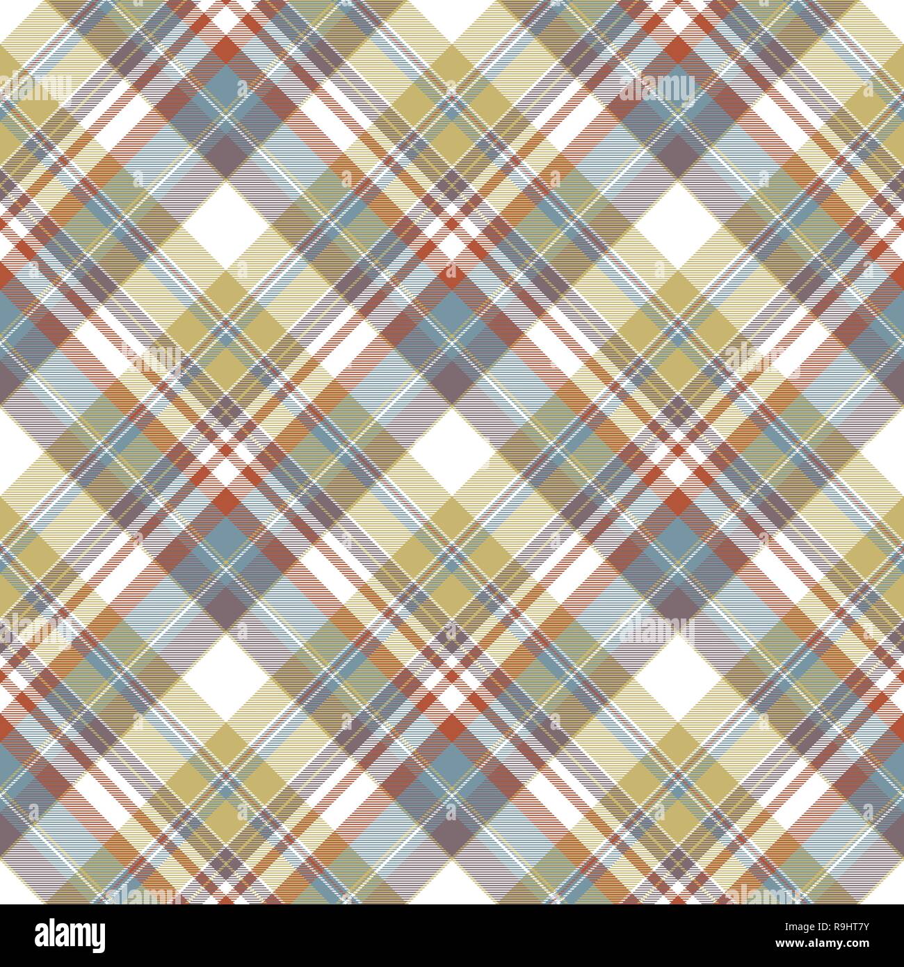 Check fabric texture diagonal seamless pattern. Flat design. Vector ...