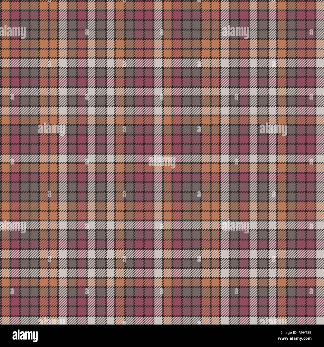 Mosaic check plaid fabric texture seamless pattern. Flat design. Vector ...