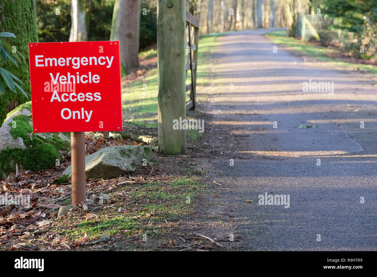 Access for emergency ambulance vehicles only sign Stock Photo - Alamy