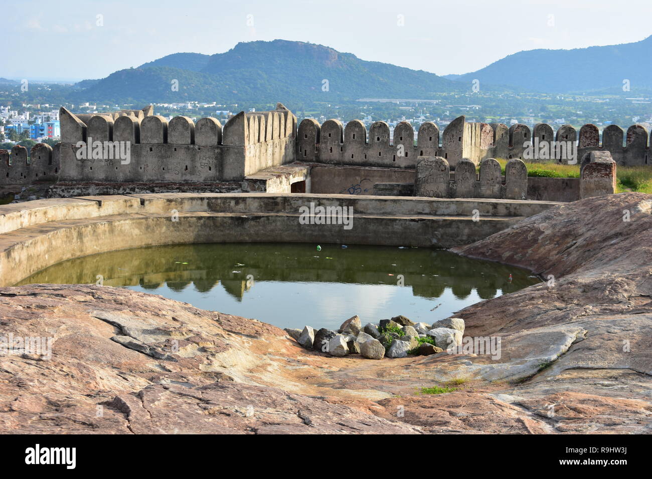 Namakkal, Tamilnadu - India - October 17, 2018: Namakkal Fort Side view ...