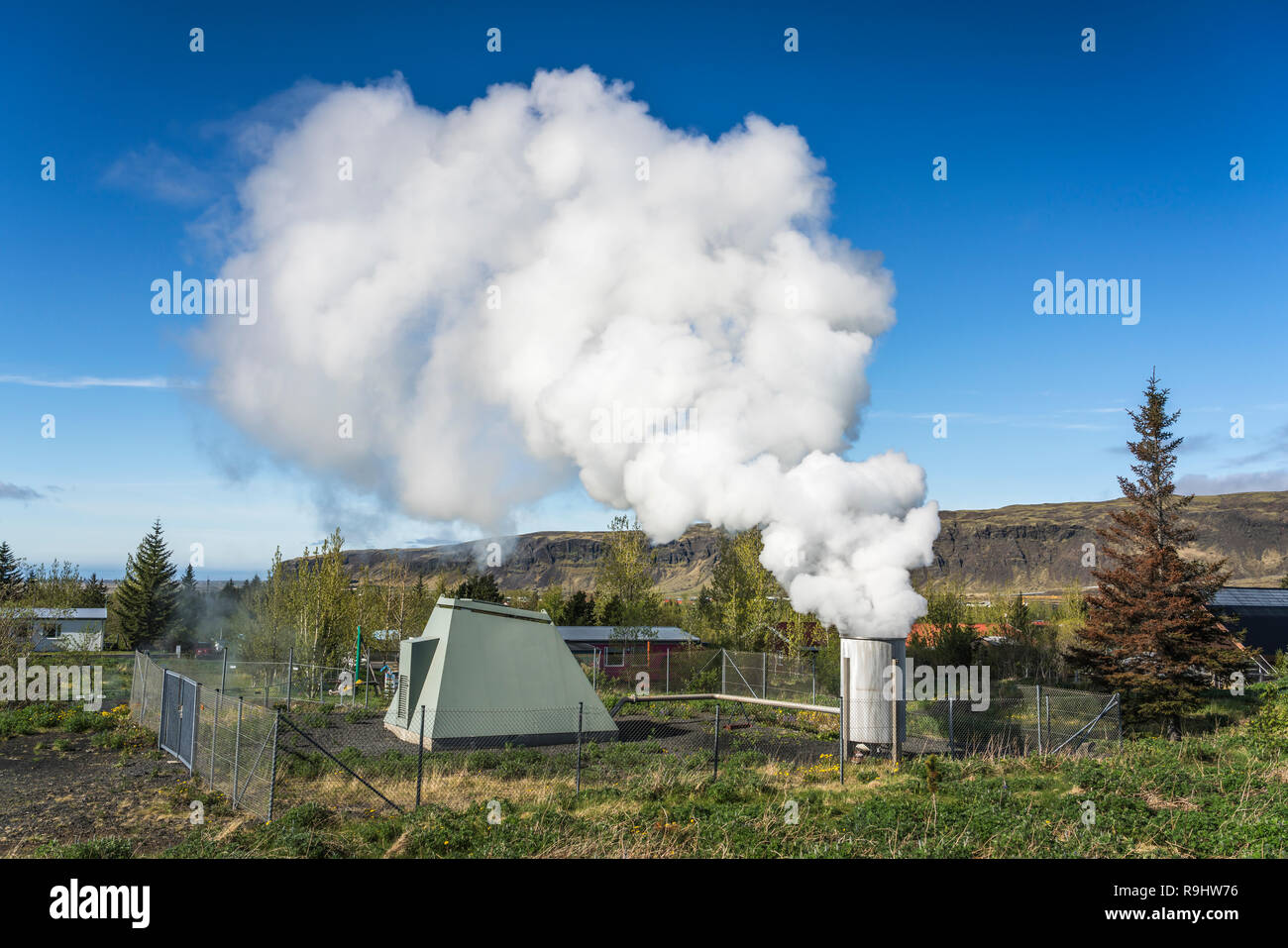Steam vents in a geothermal area near Selfoss, southern Iceland, Europe ...