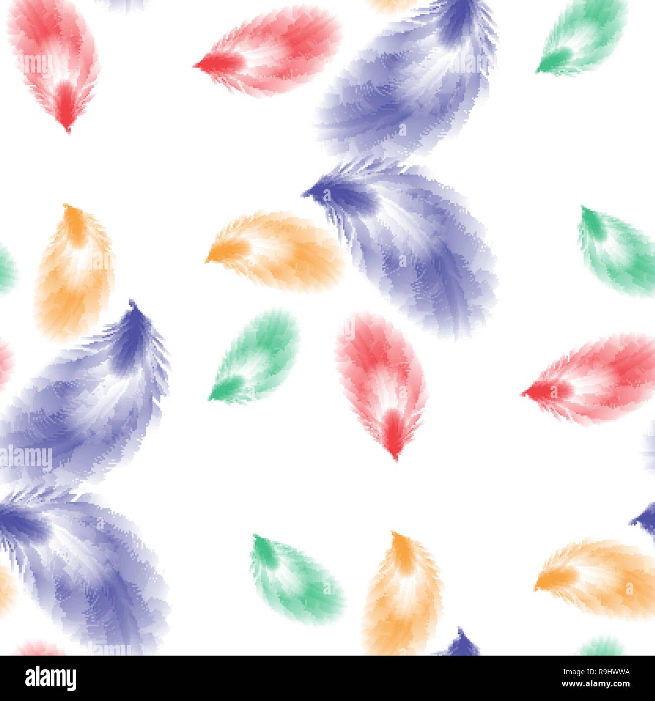 Pastel-colored seamless feather pattern. Seamless background with ...
