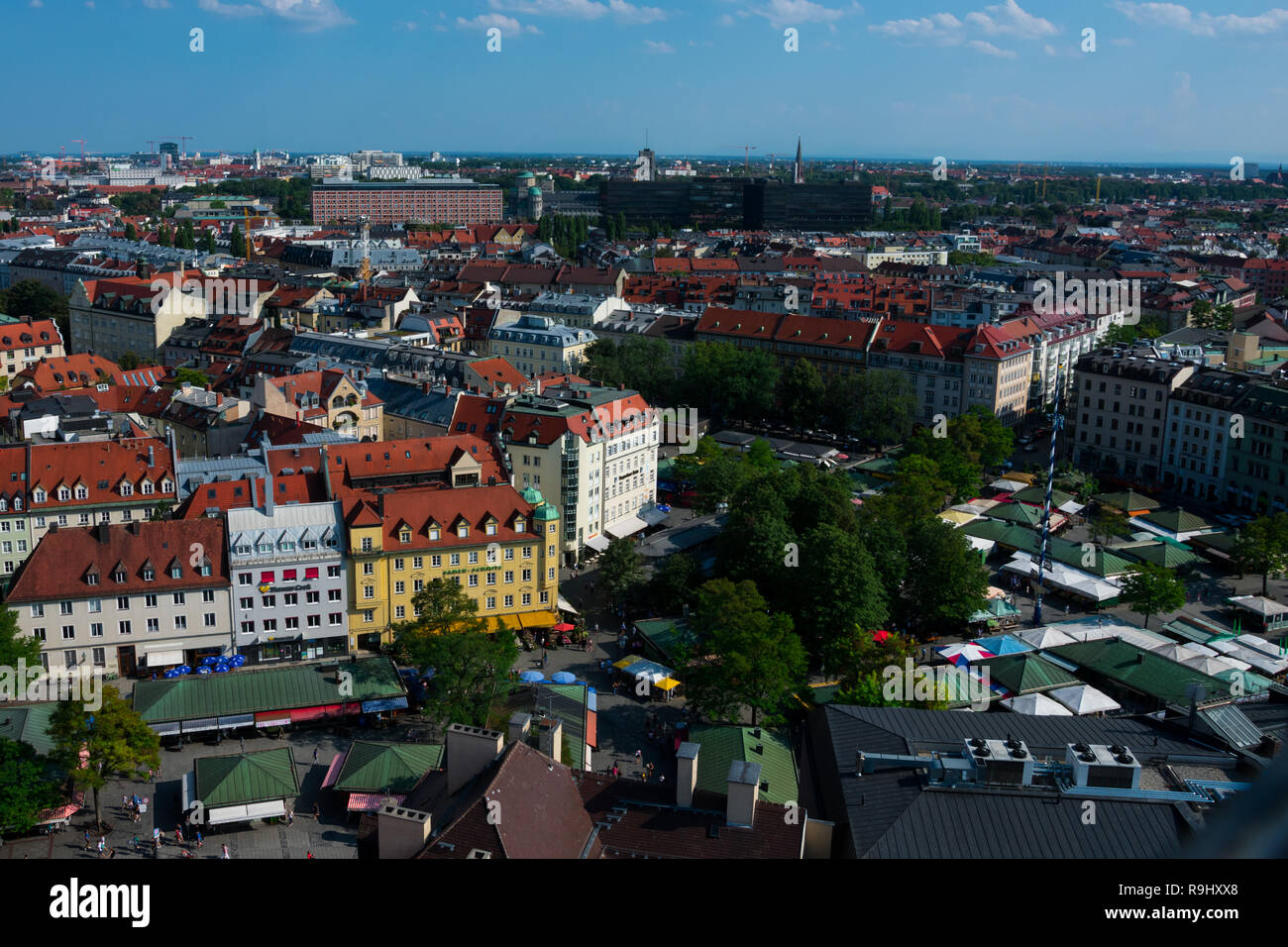 Munich, Germany. August 21, 2018. Aerial view of Munich city ...