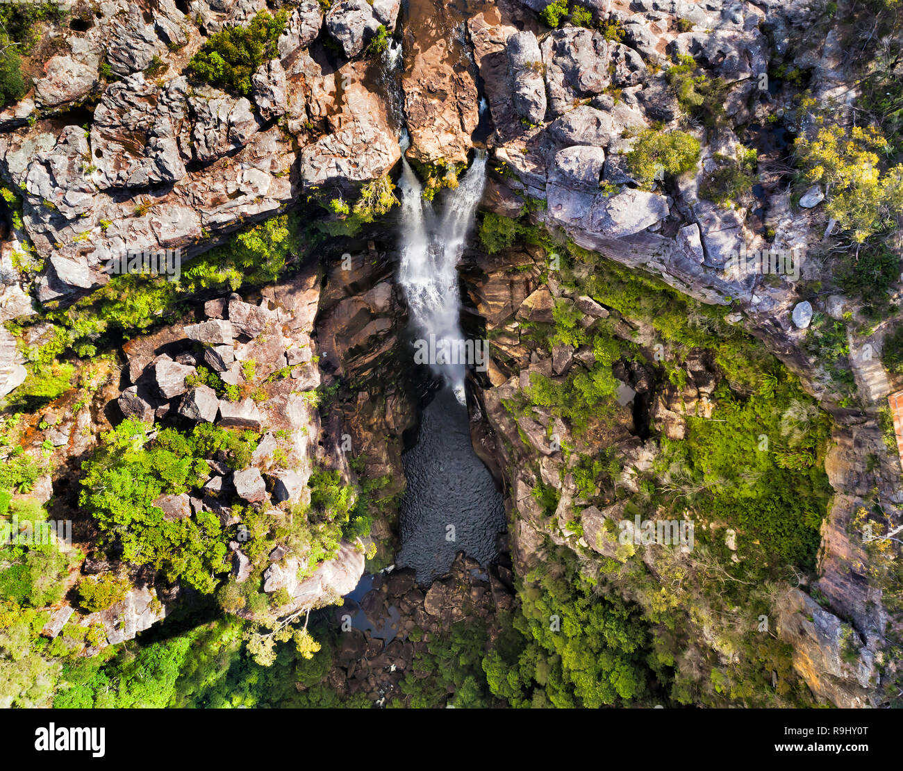 Two streams of Carrington fall on Kangaroo river flowing down to ...