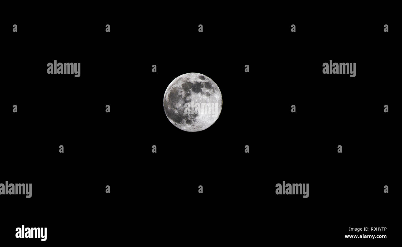 Moon isolated on black background - image of selective focus the real ...