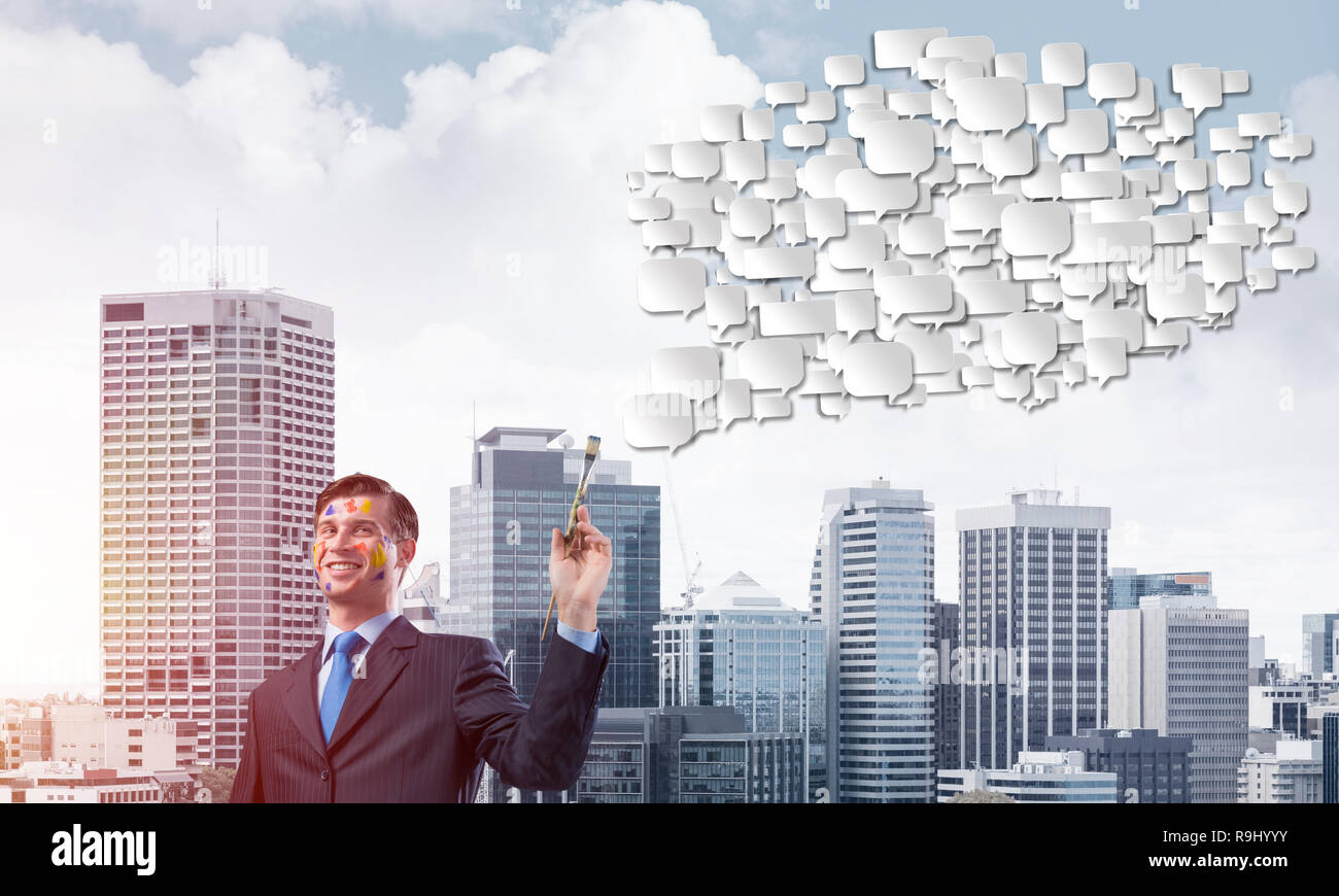 Conceptual image of modern doing business Stock Photo - Alamy