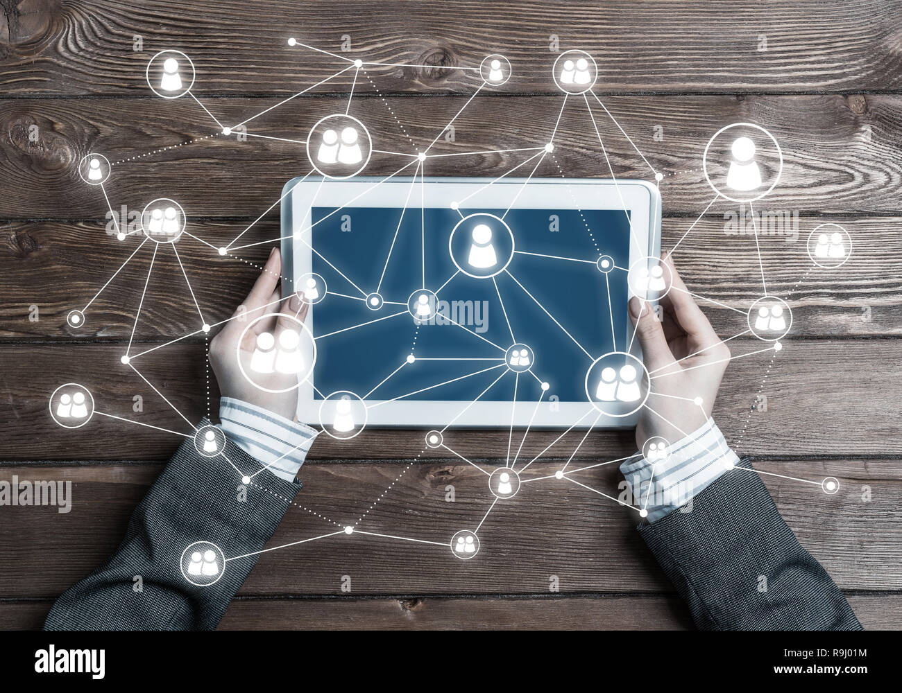 Concept of social communication and networking with social connection ...