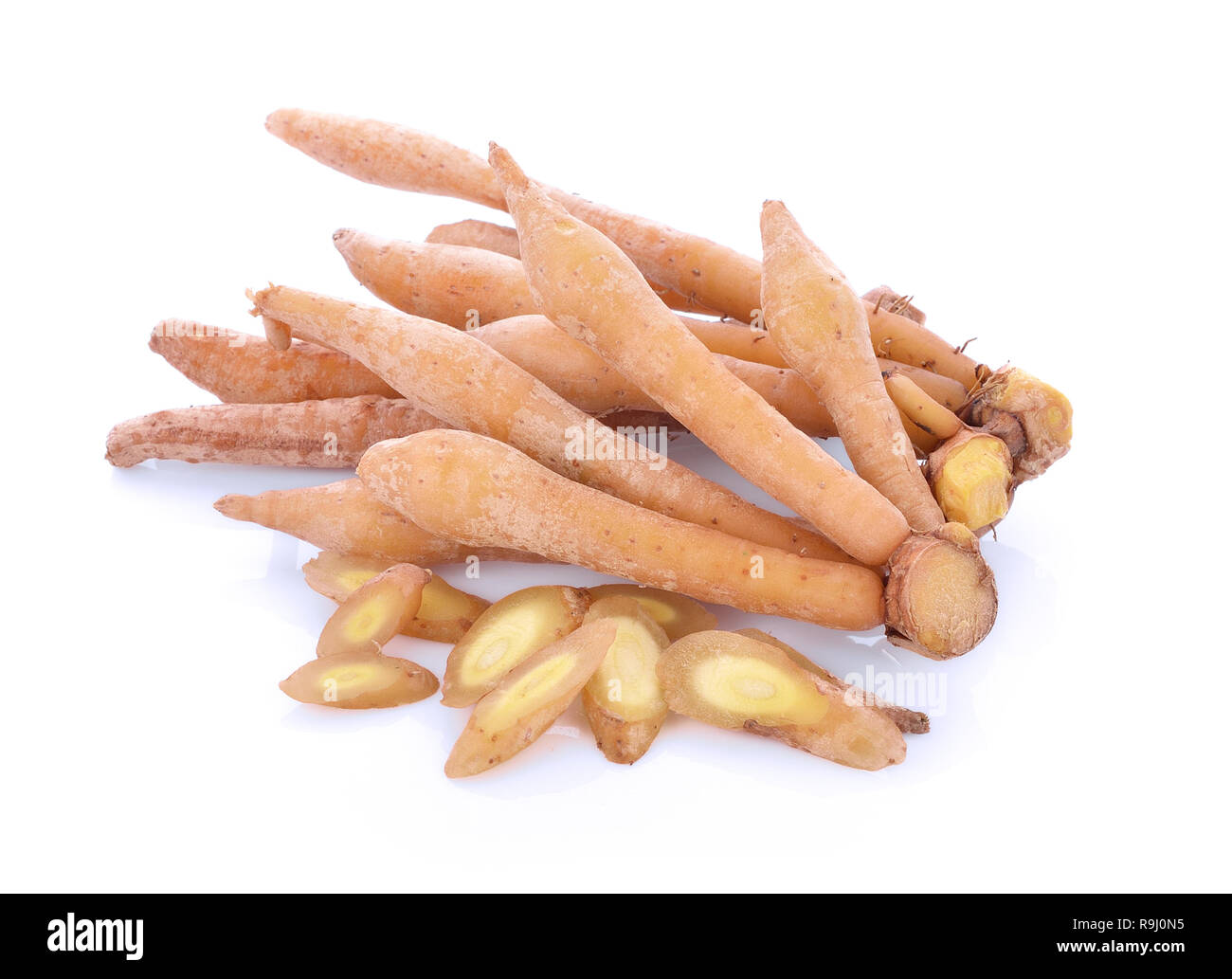 Fingerroot, Kaempfer, Boesenbergia on white background Stock Photo - Alamy