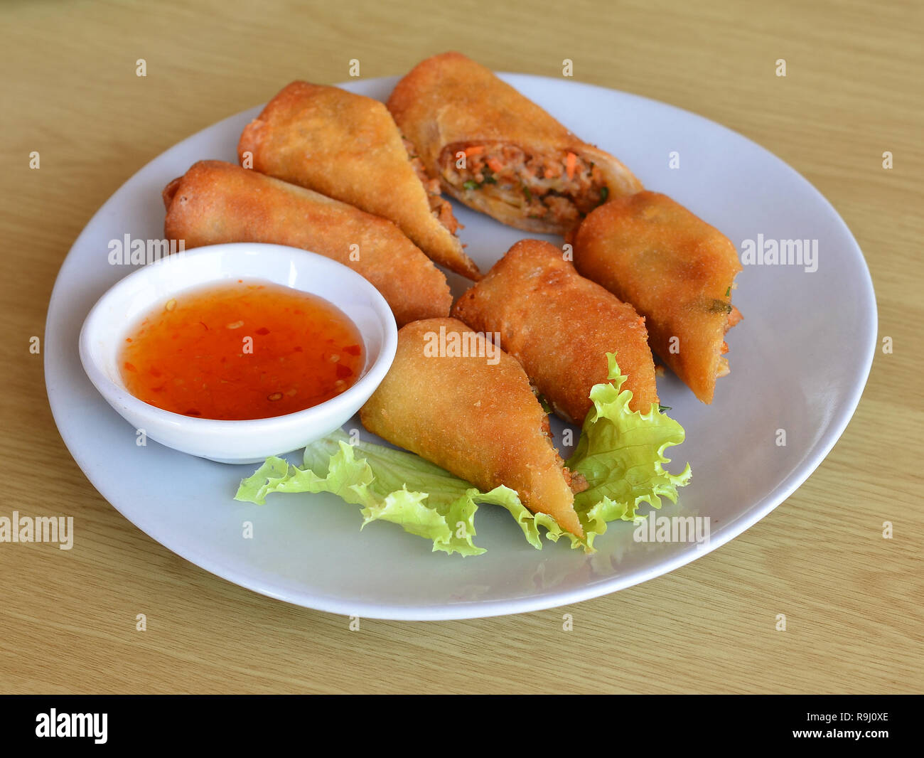 Fried Chinese Traditional Spring rolls food Stock Photo - Alamy