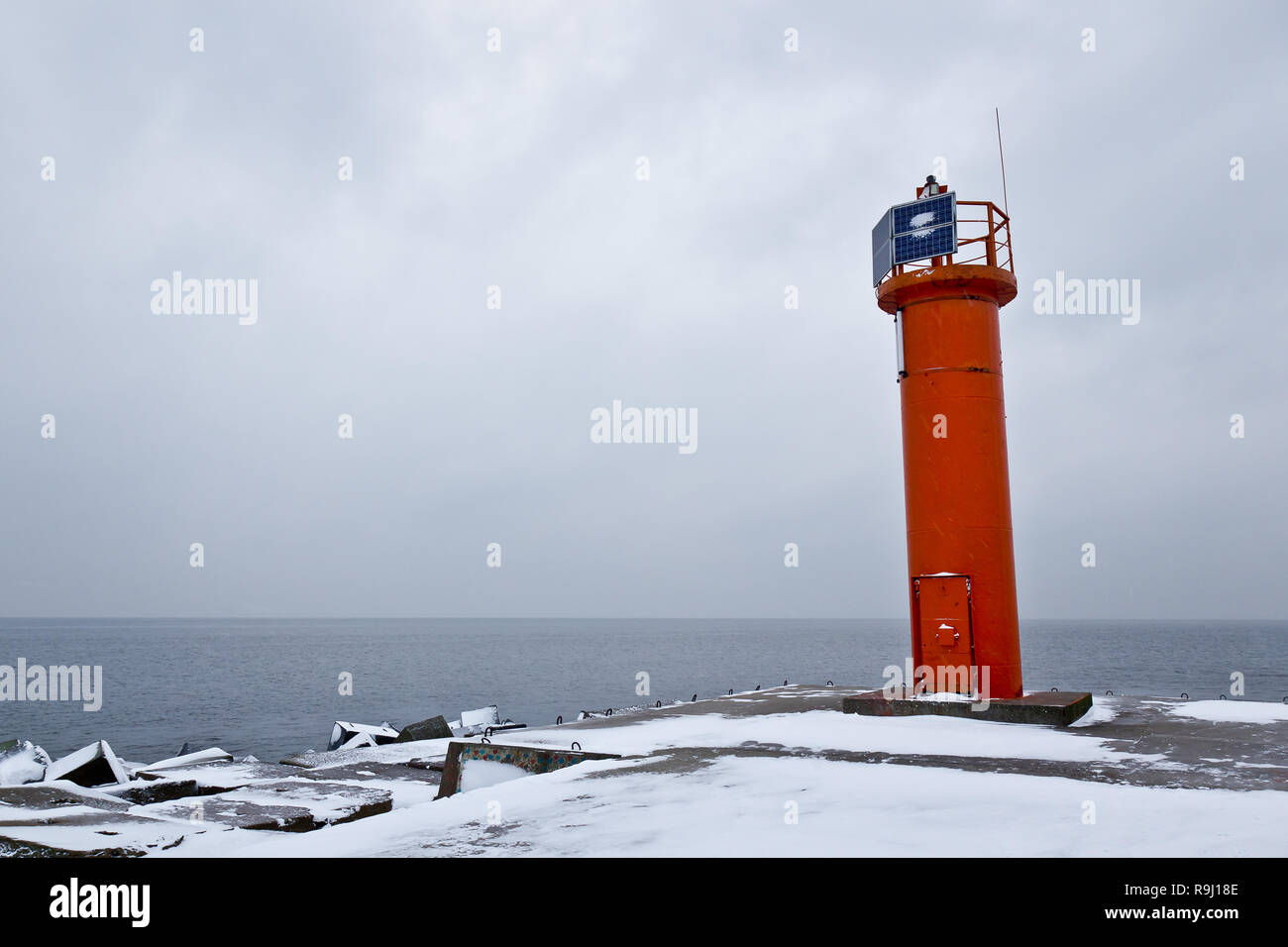 Red lighthouse in Riga, Latvia Stock Photo - Alamy