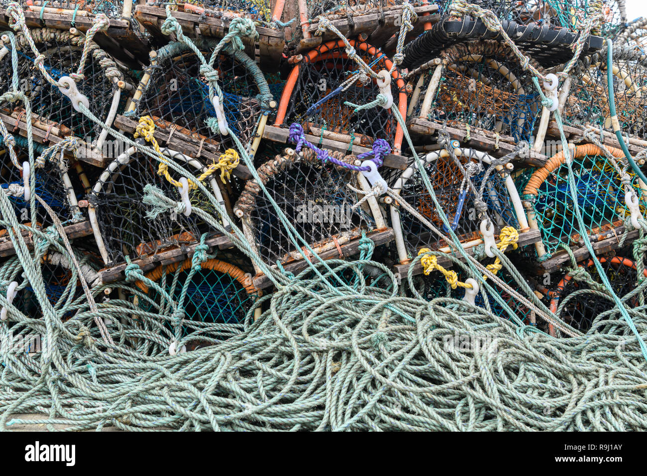 Fishing lobster pots Stock Photo - Alamy