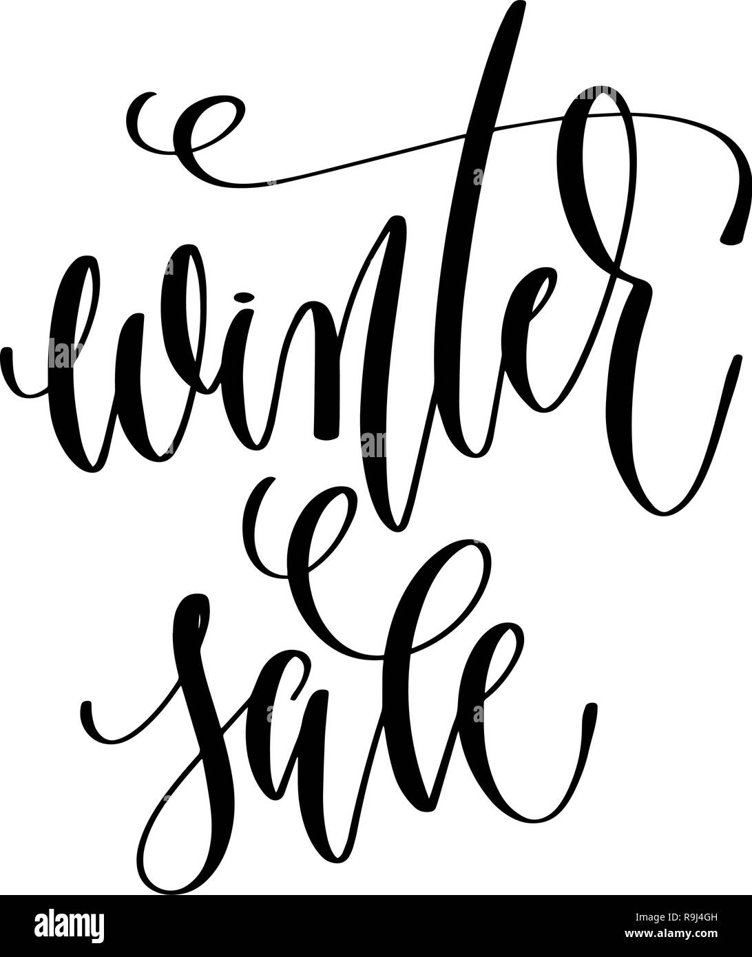 Winter hand written word Stock Vector Images - Alamy