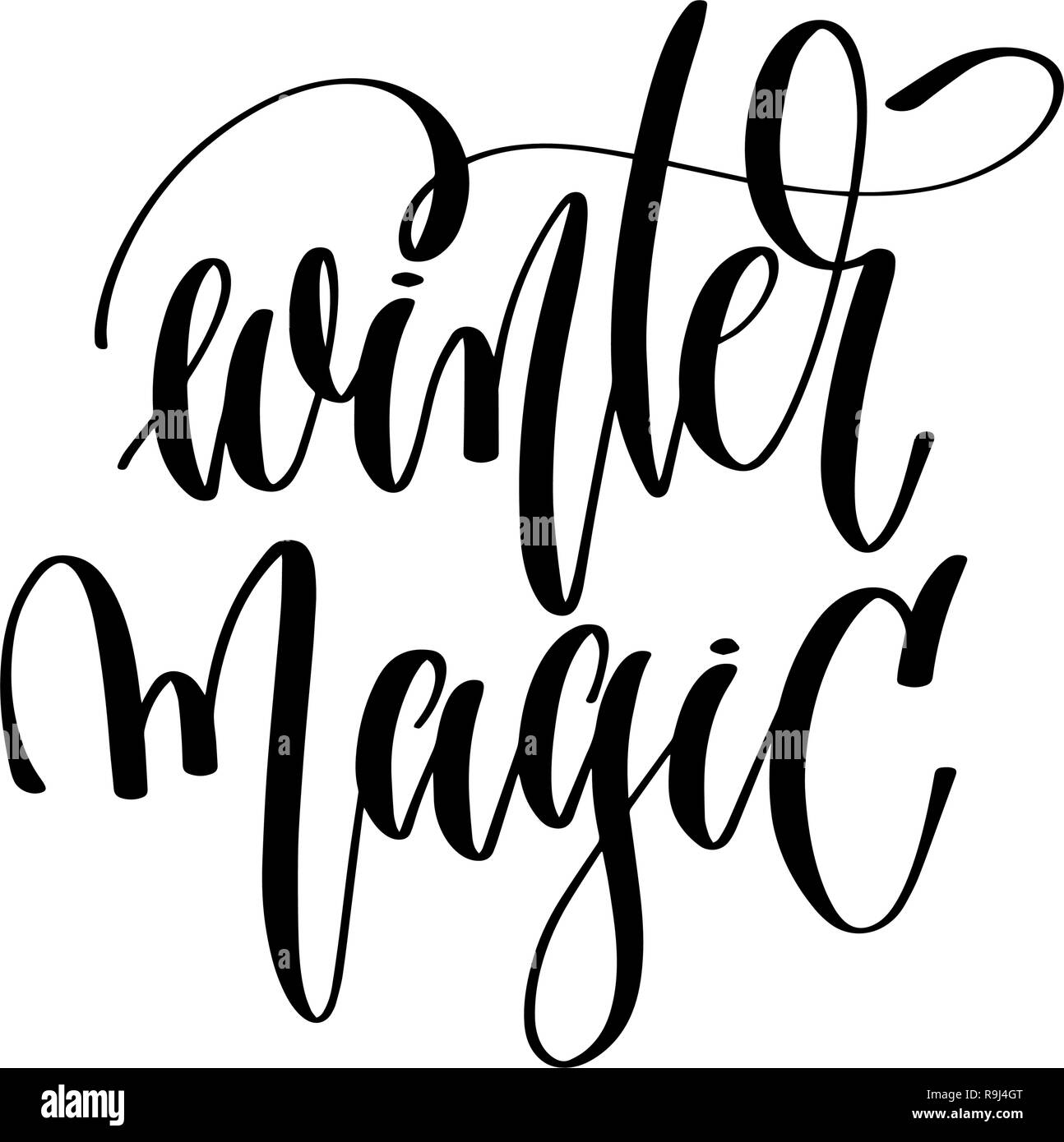 winter magic - hand lettering inscription text Stock Vector Image & Art ...
