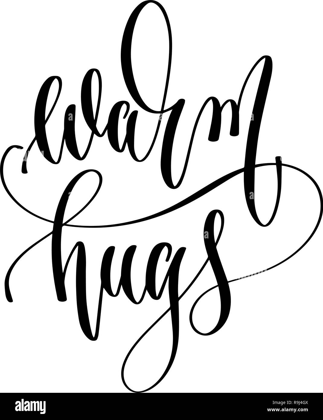 warm hugs - hand lettering inscription text to winter holiday Stock ...