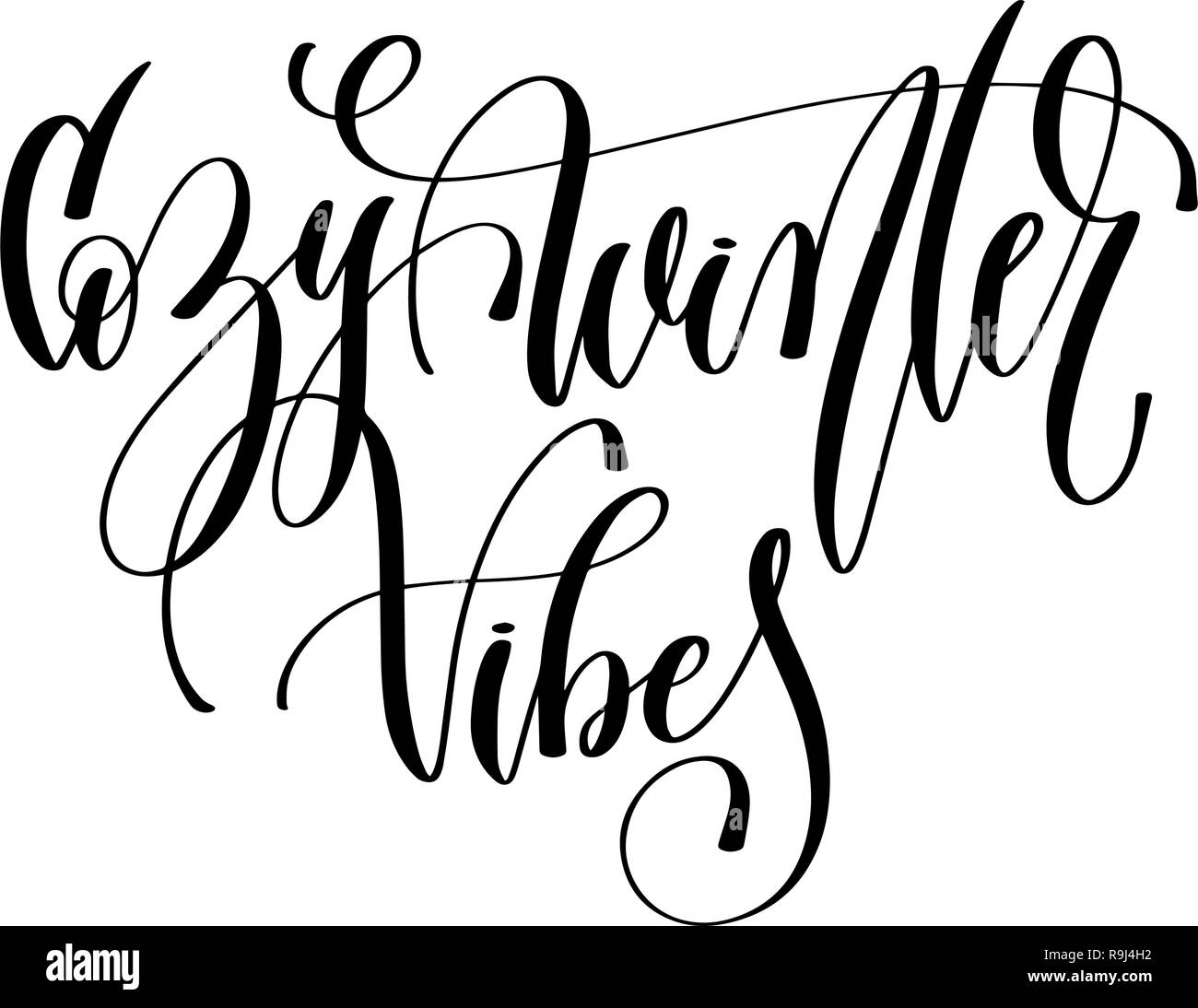 cozy winter vibes - hand lettering inscription text Stock Vector Image ...