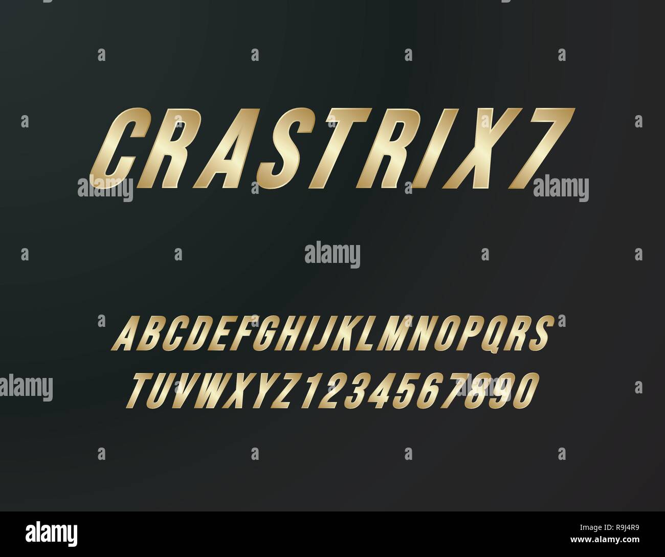 Vector of modern alphabet letters and numbers. Latin letters from A to ...