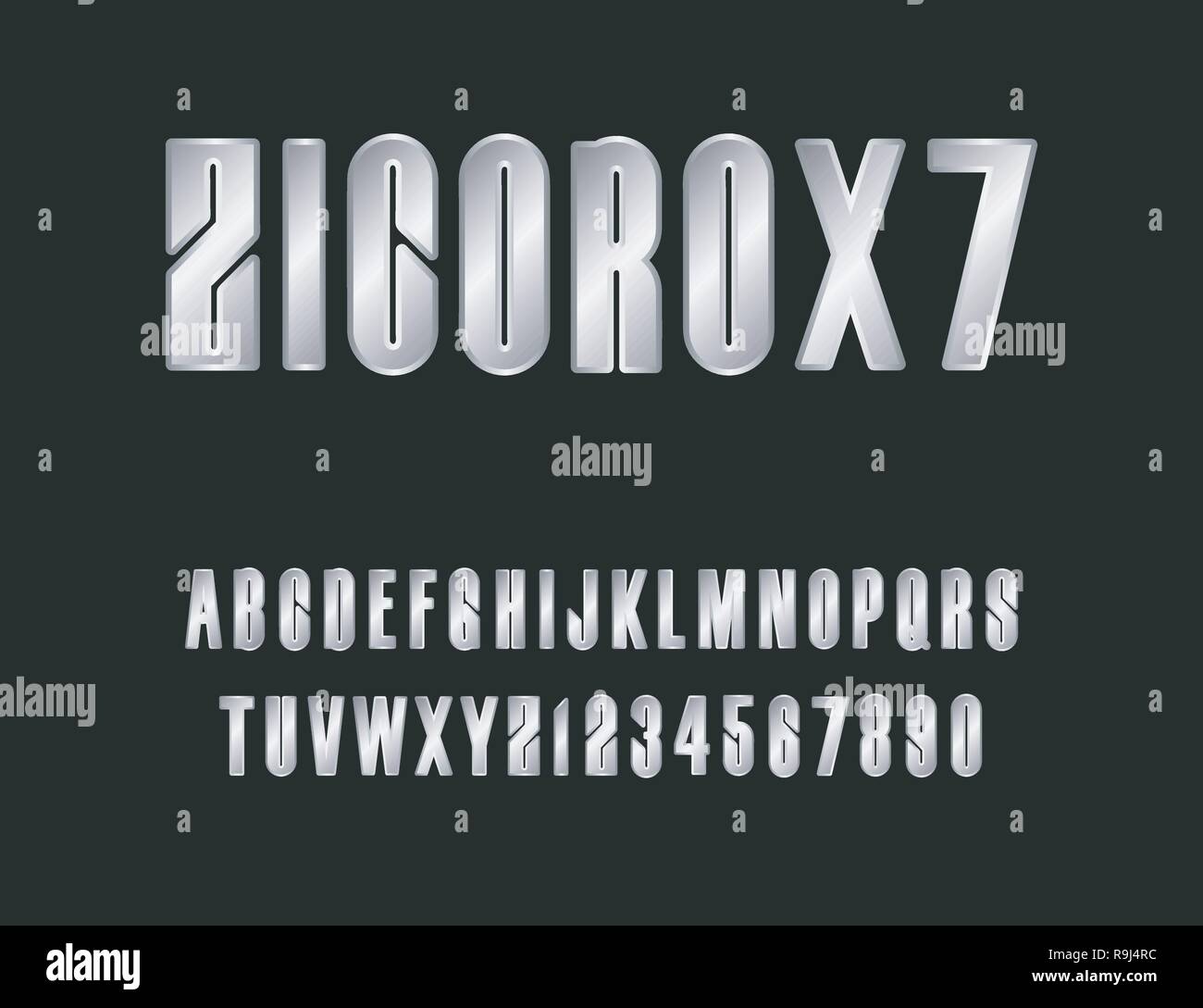 Vector of modern alphabet letters and numbers. Latin letters from A to ...