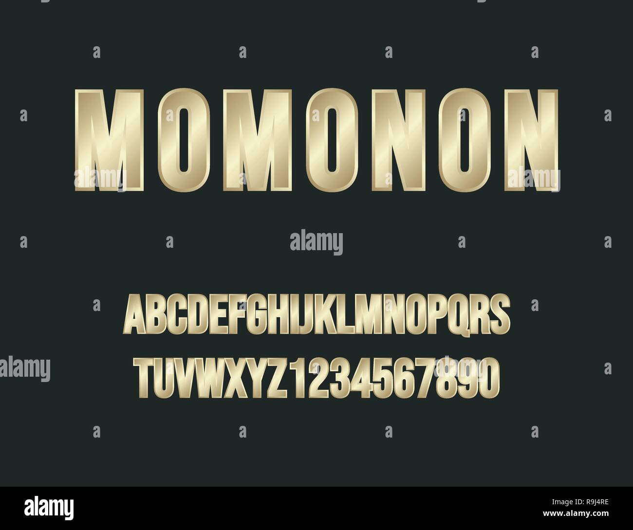 Vector of modern alphabet letters and numbers. Latin letters from A to ...