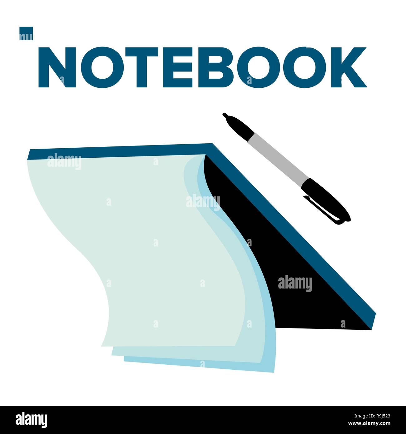 Notebook And Pen Vector. For Business And School Daily Text Notes ...