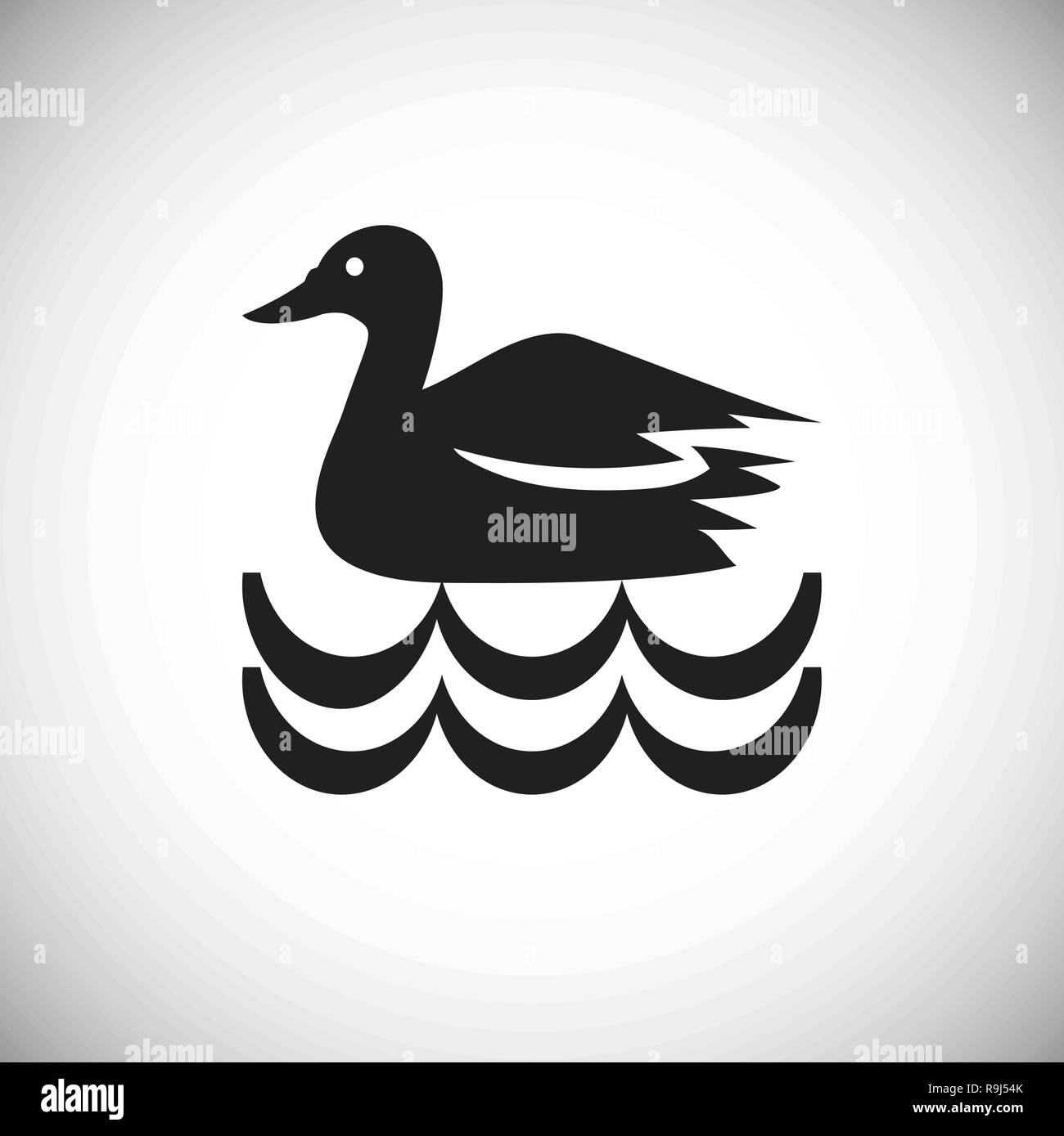 Bird in water icon on white background for graphic and web design ...