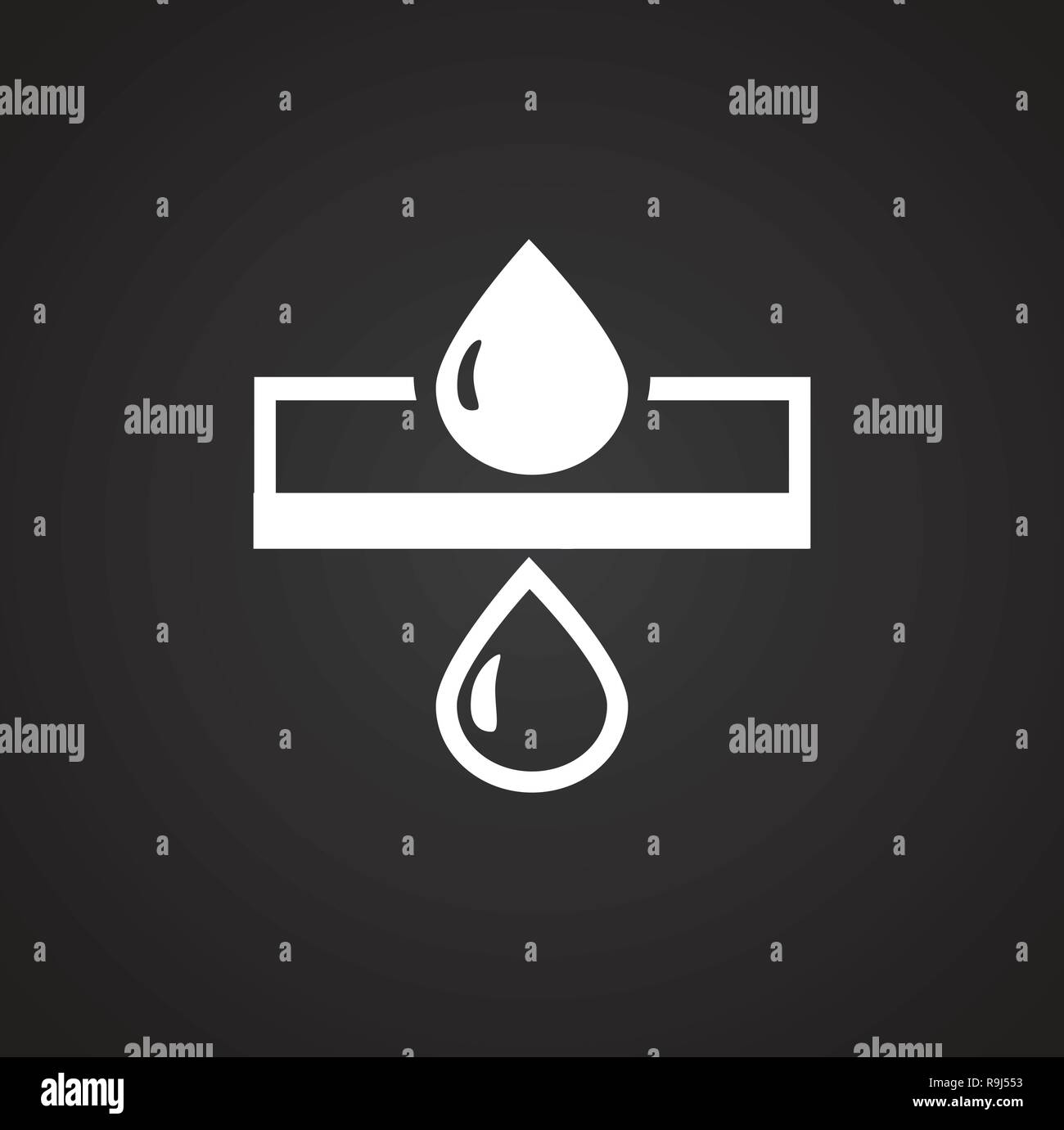 Water control icon on black background for graphic and web design ...