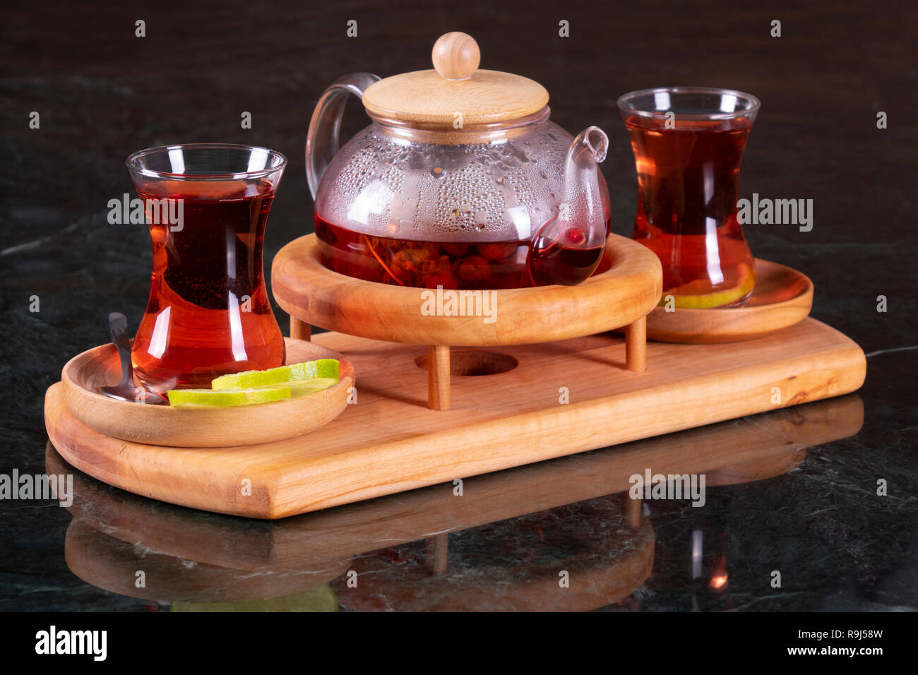 traditional turkish tea cup, tea ceremony, Cup of freshly brewed black ...