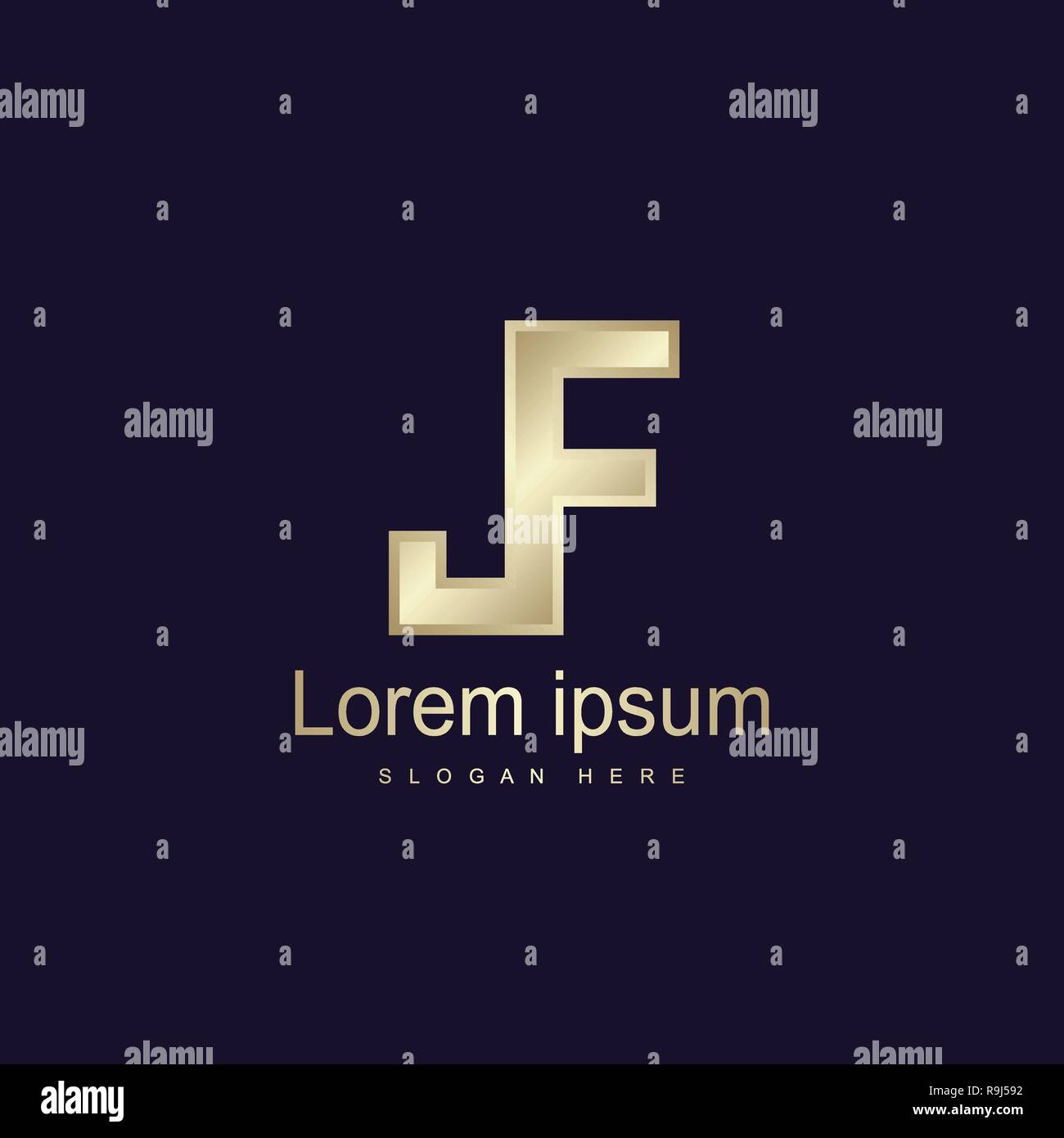 Initial Letter JF Logo Template Vector Design Stock Vector Image & Art ...