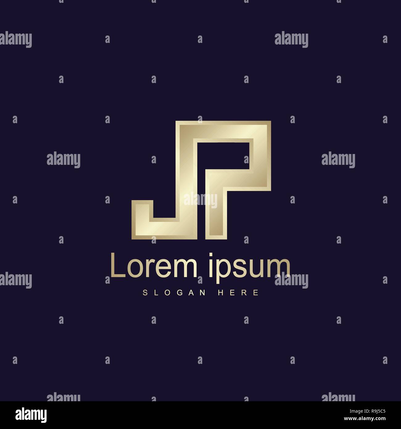 Initial Letter JP Logo Template Vector Design Stock Vector Image & Art ...