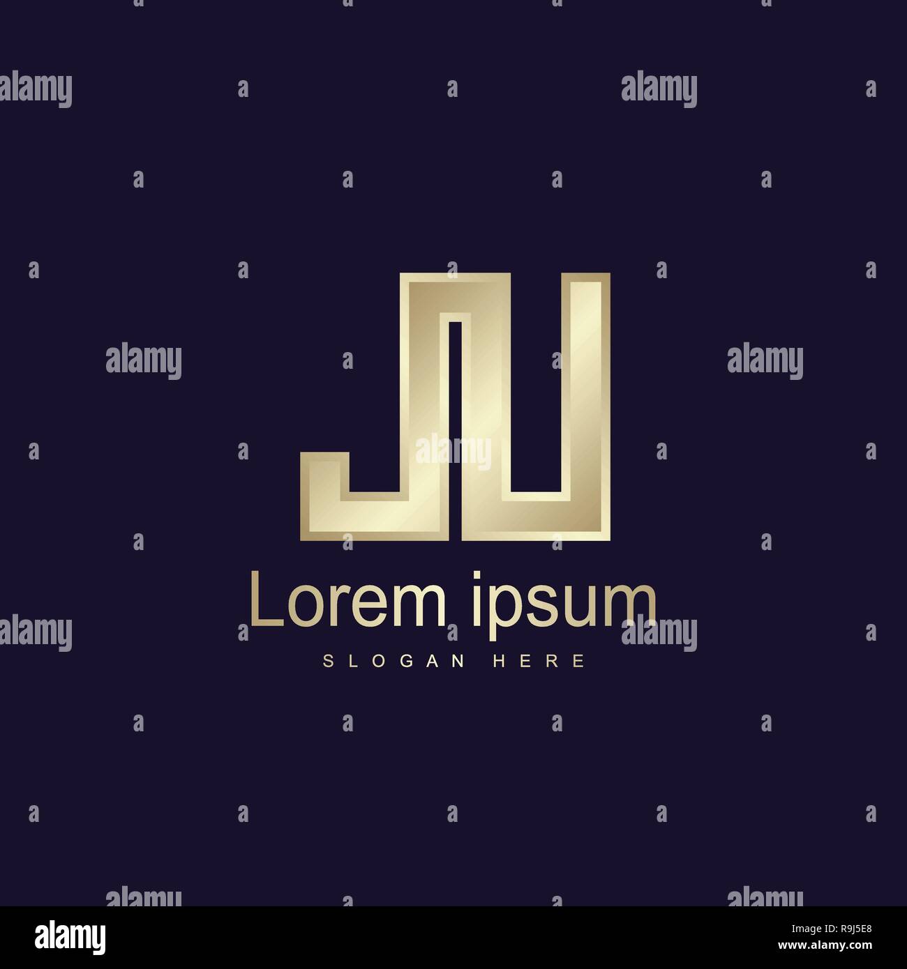 Initial Letter JU Logo Template Vector Design Stock Vector Image & Art ...