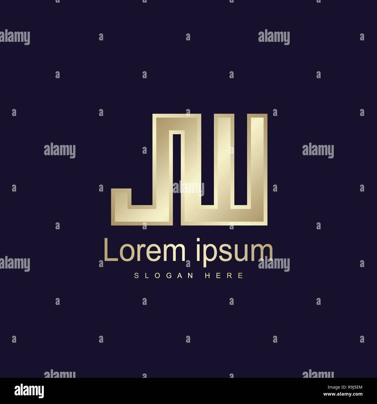 Initial Letter JW Logo Template Vector Design Stock Vector Image & Art ...