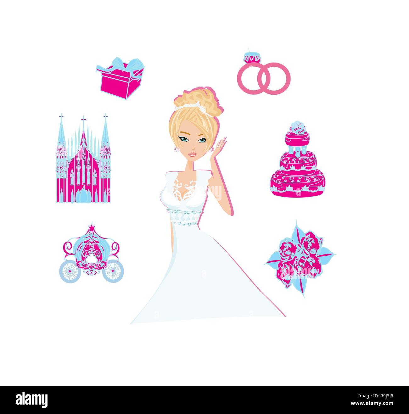 Beautiful bride illustration Stock Vector Image & Art - Alamy