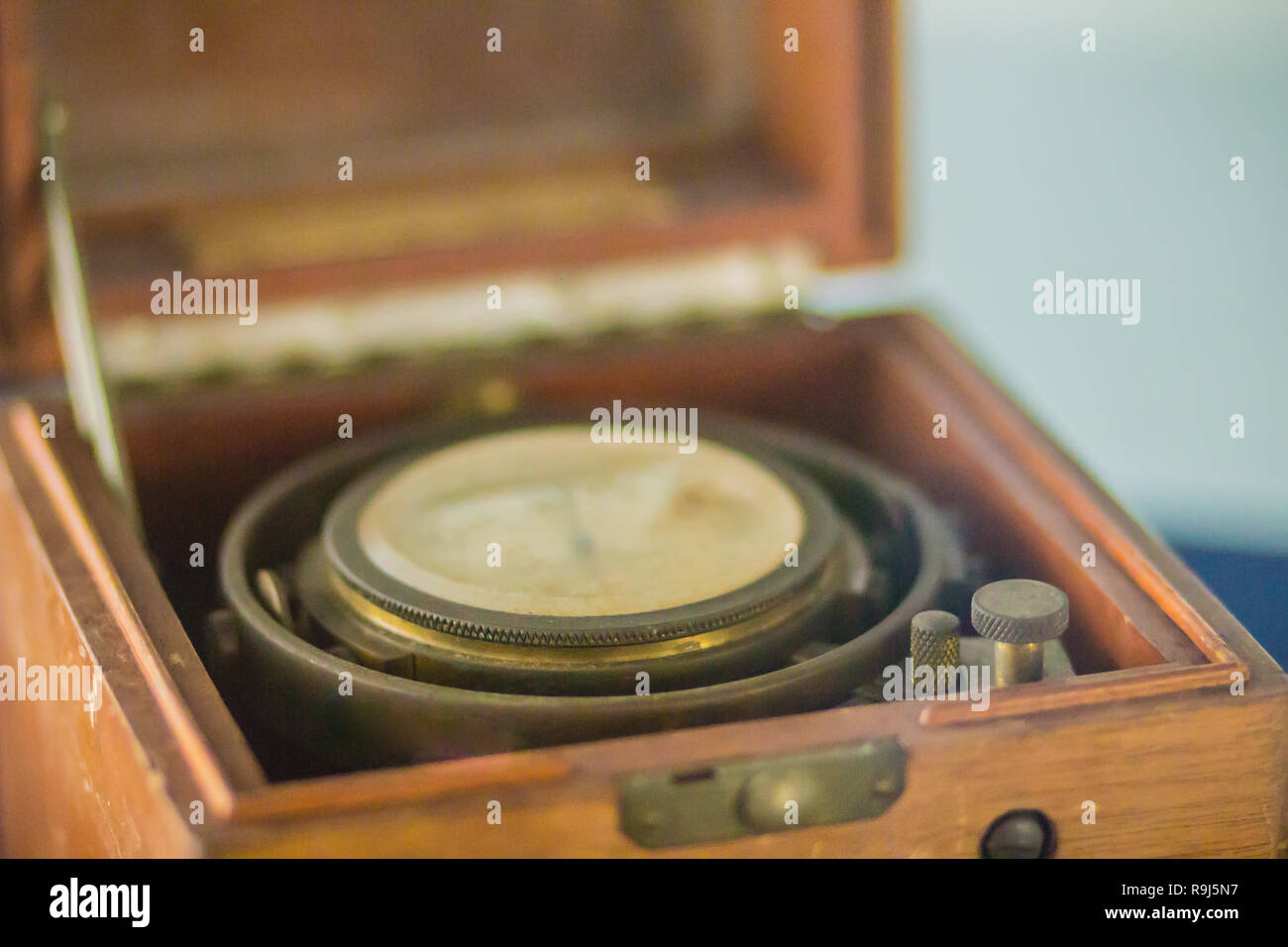 Vintage old marine chronometer, a timepiece that is precise and ...