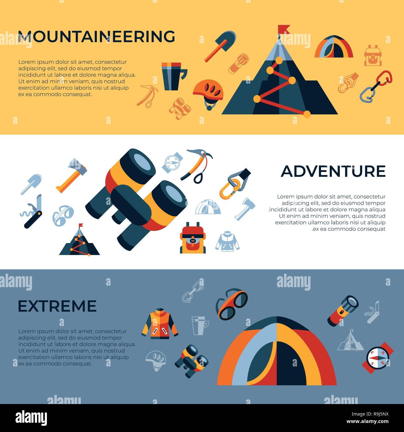 Digital vector mountaineering technology icons set infographics Stock ...