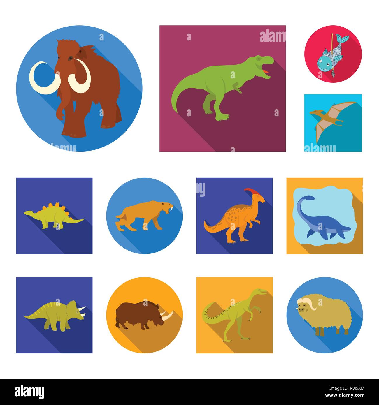 Isolated object of animal and character logo. Set of animal and ancient ...