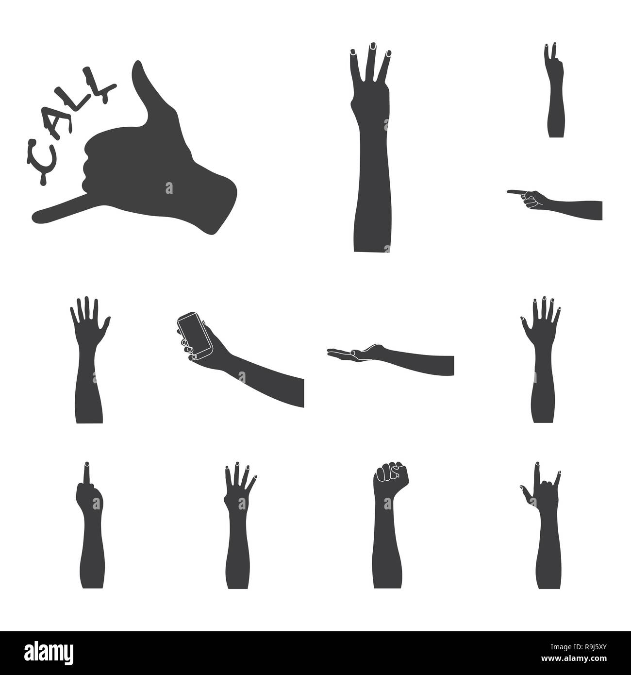 Vector design of animated and thumb symbol. Collection of animated and ...
