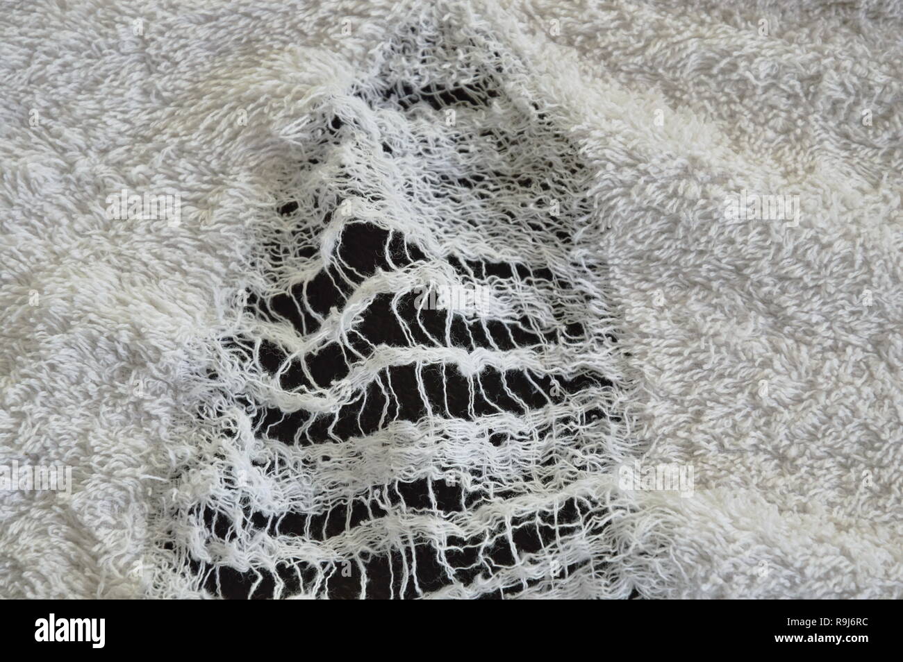 torn of old white towel texture and background Stock Photo - Alamy