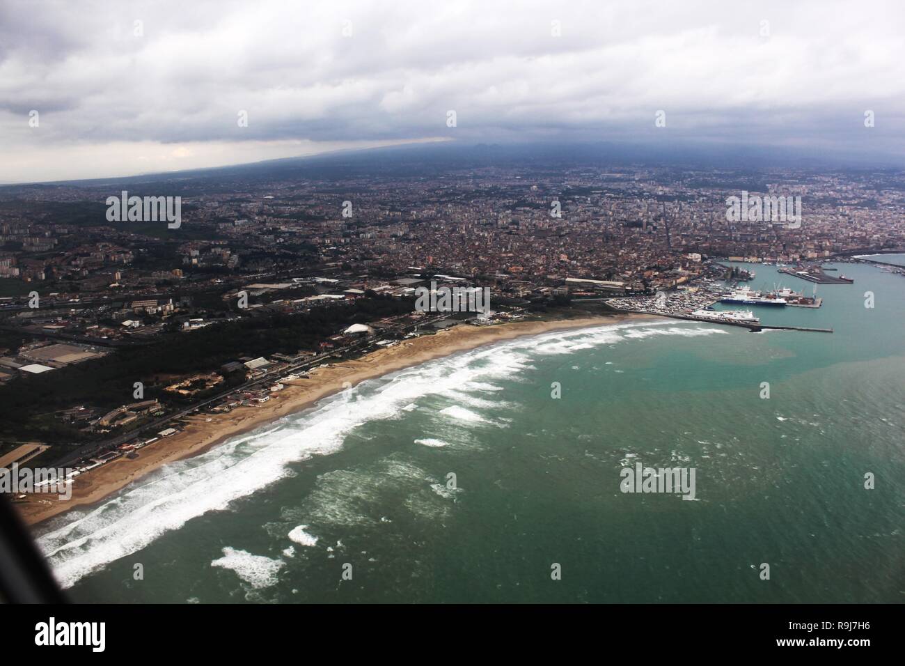 Aerial view of Catania from the plane Stock Photo - Alamy