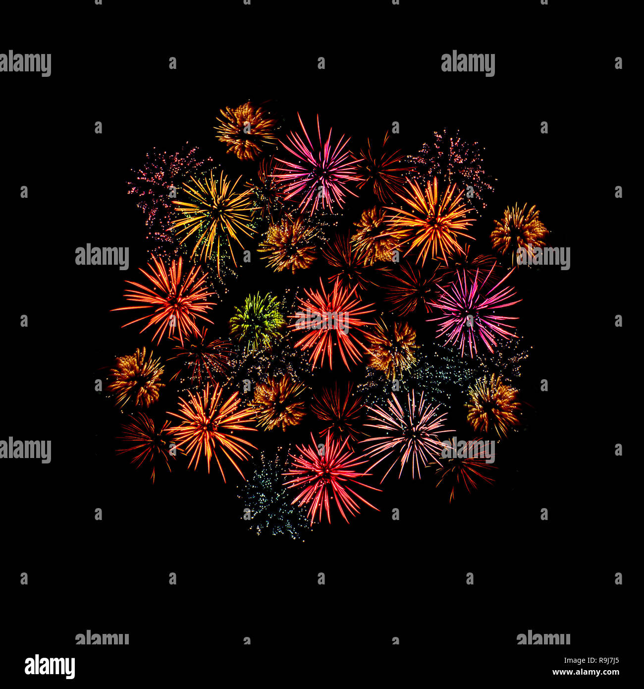 Colorful fireworks celebration and the night sky background Stock Photo ...