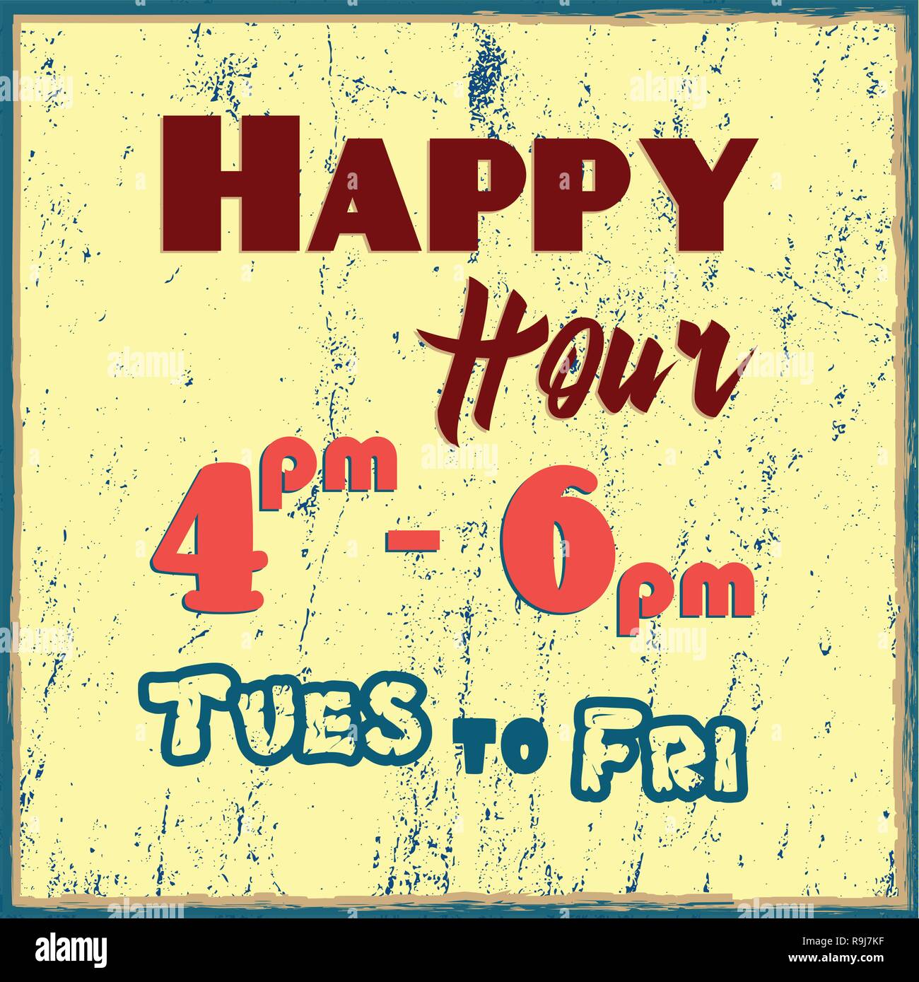 Happy Hour Sign. Vector illustration for design Stock Vector Image ...