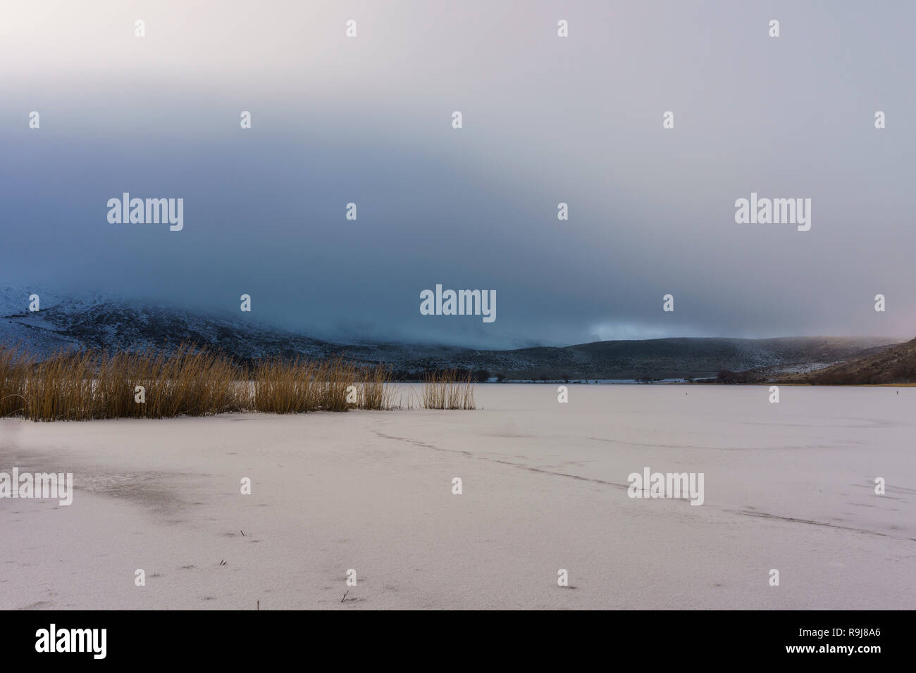 Frozen lake during winter season in Patagonia, Argentina Stock Photo ...